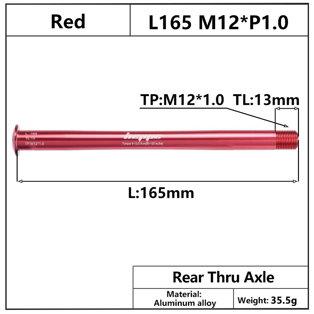 Сквозная ось HEPPE Red L165 M12x1.0 TL13