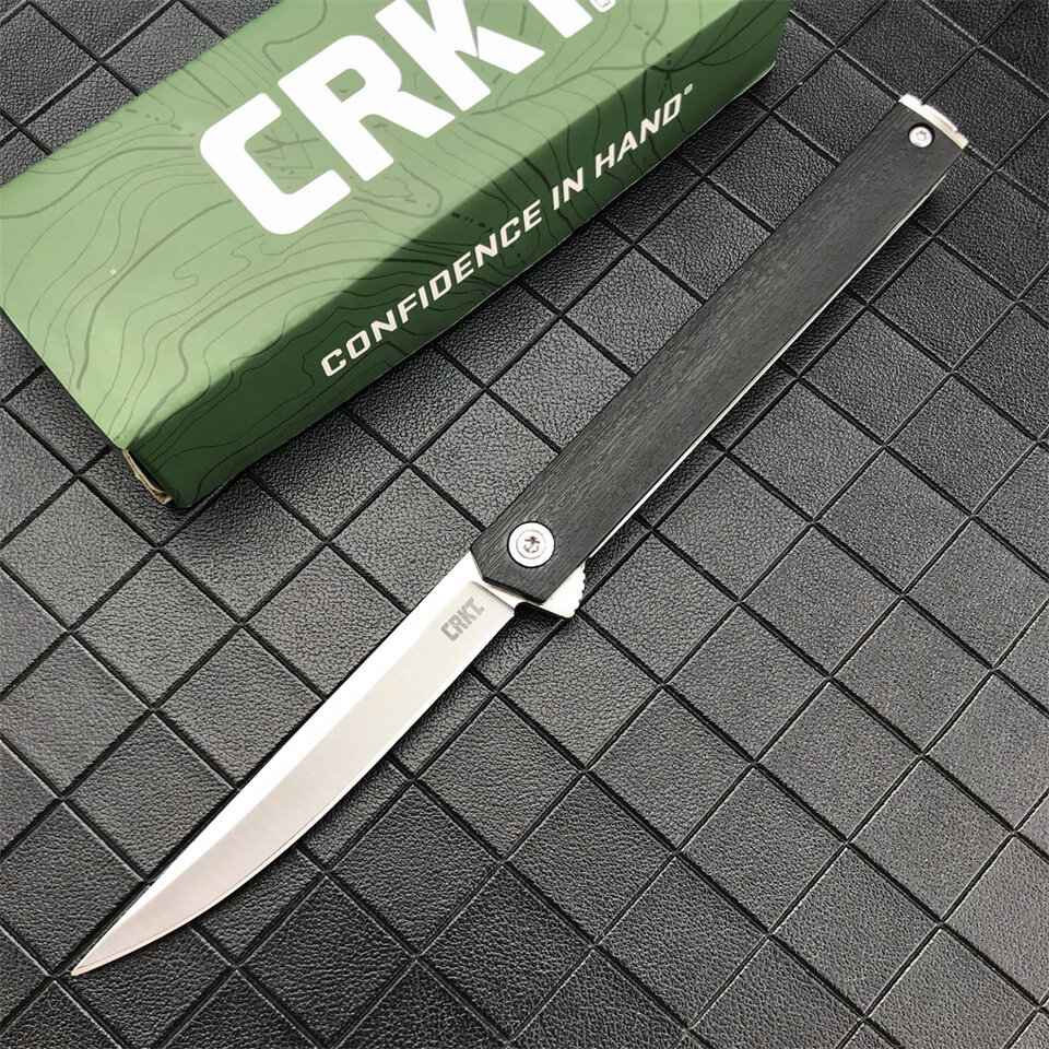 Карманный нож CRKT 7097 CEO, джентльменский нож с лезвием из стали 8Cr13Mov, рукоять из нейлонового волнистого волокна, складной нож для повседневного ношения и самообороны.