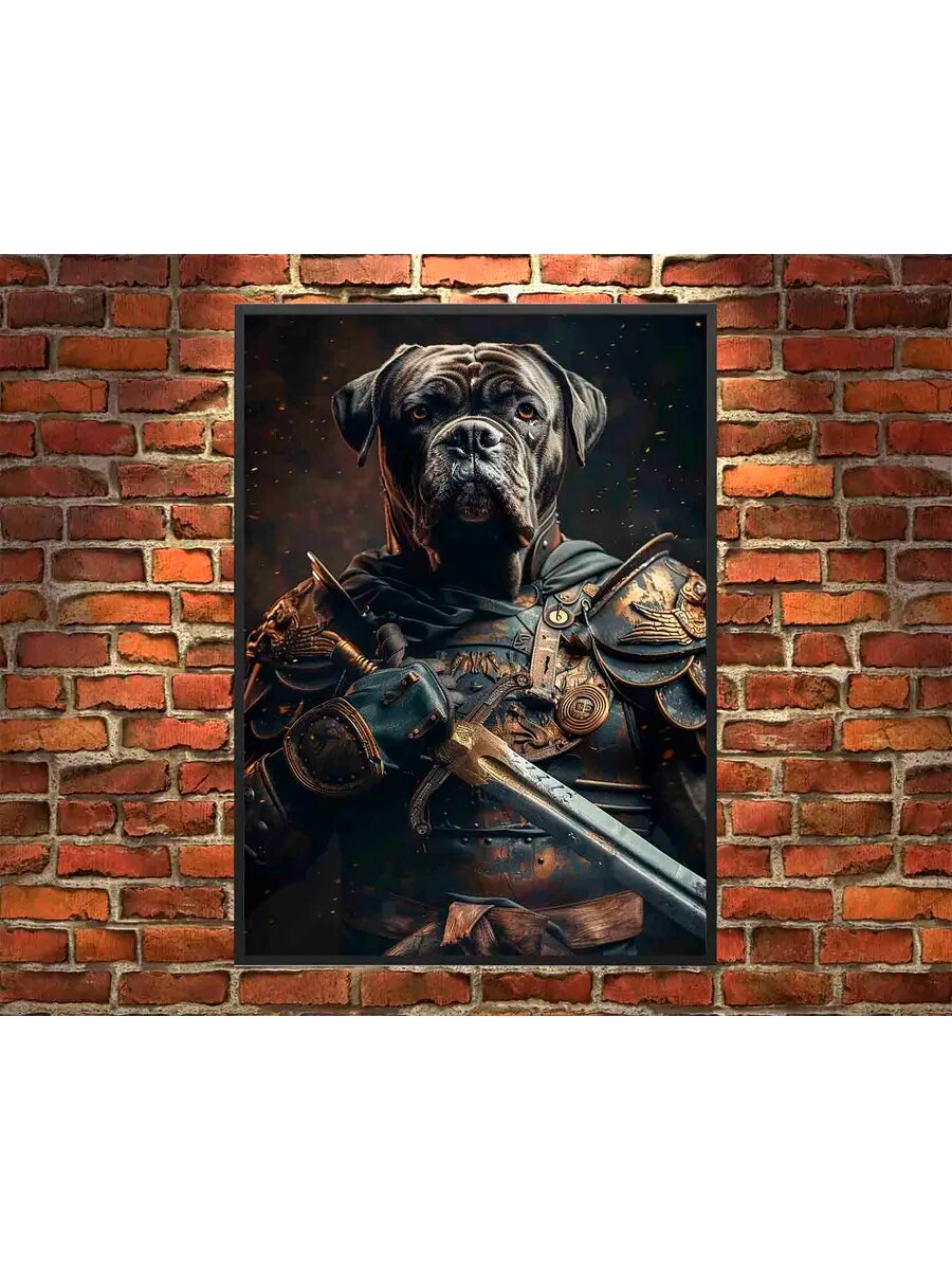 Бульмастиф-собака Гладиатор 4, Плакат 30x42см