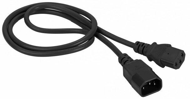 Шнур питания Lanmaster LAN-PP13/14-0.5-BK C13-С14 проводник:3x0.75мм2 0.5м 220В черный