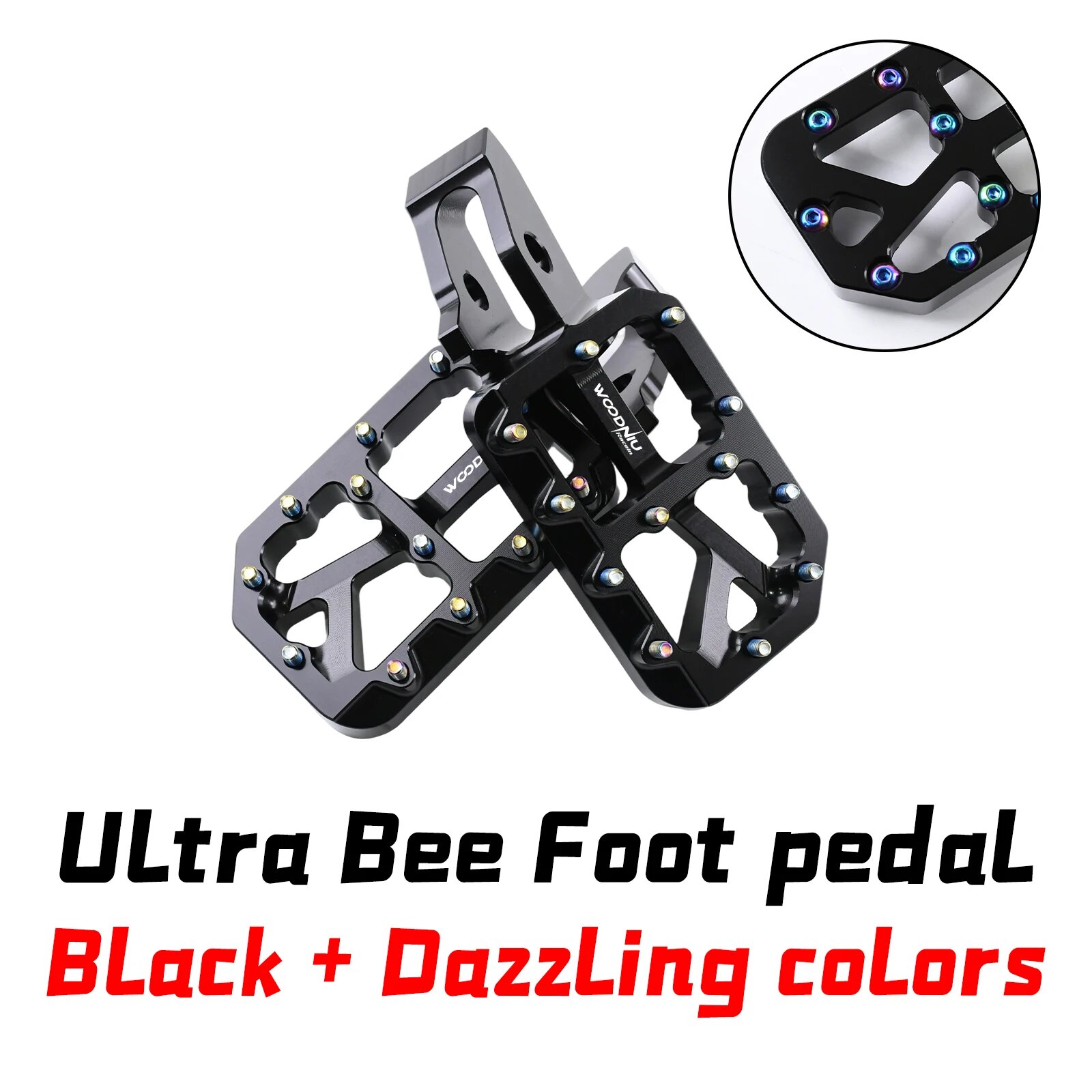 Педали для Surron Ultra Bee, черные с цветными акцентами