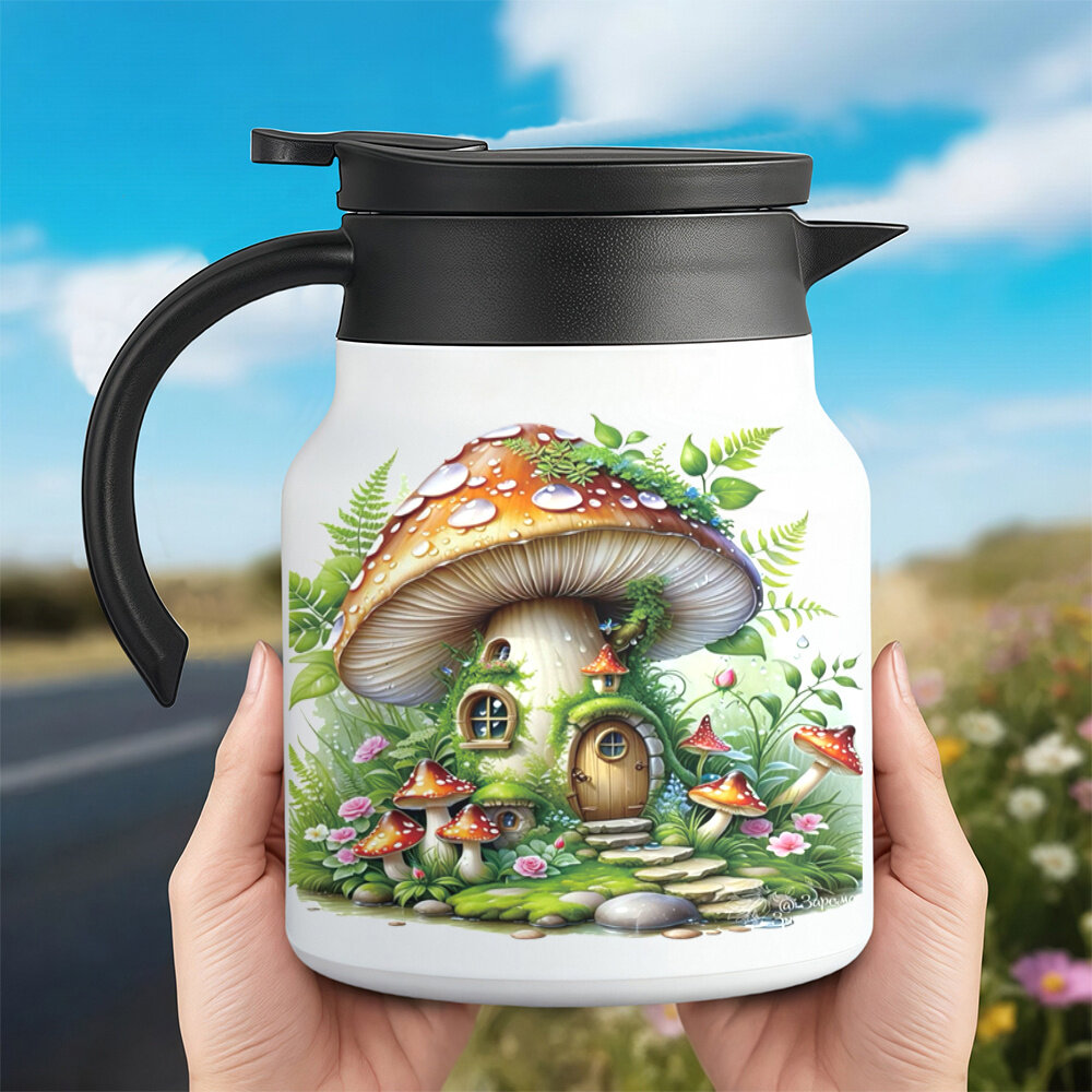 Заварочный чайник из нержавеющей стали 316, 34 oz (1 л), с крышкой-инфузером, ручкой и V-образным носиком, для чая, кофе и травяных напитков, 1 шт