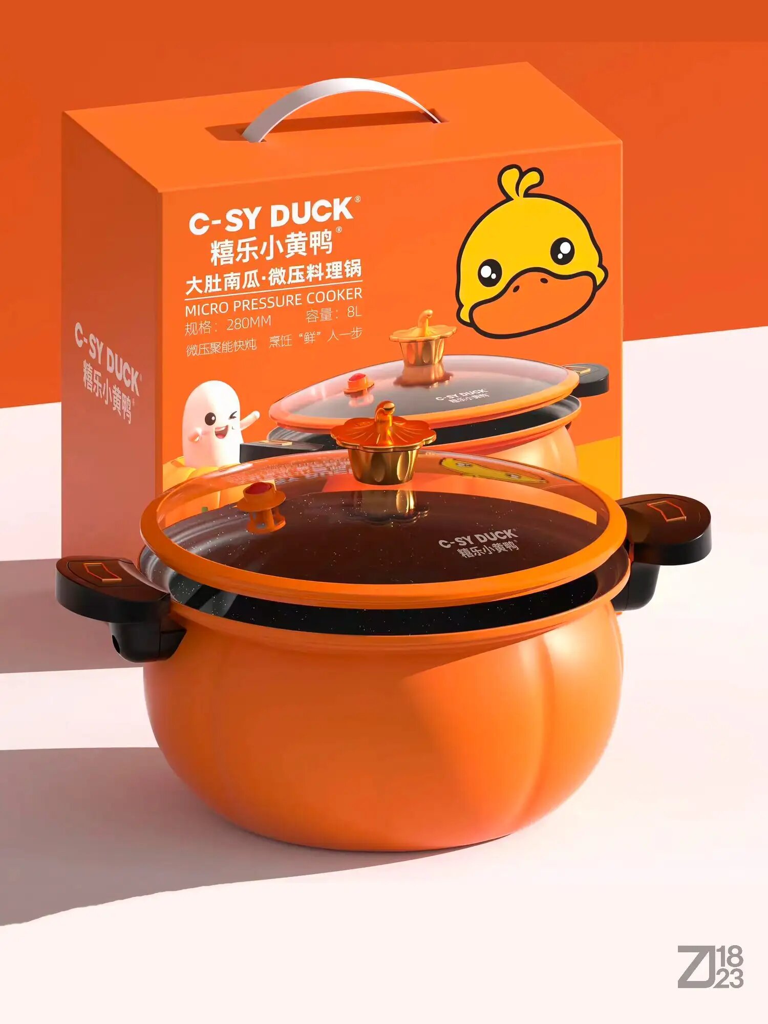 Кастрюля C-SY DUCK, для приготовления под давлением, 8 л, оранжевый