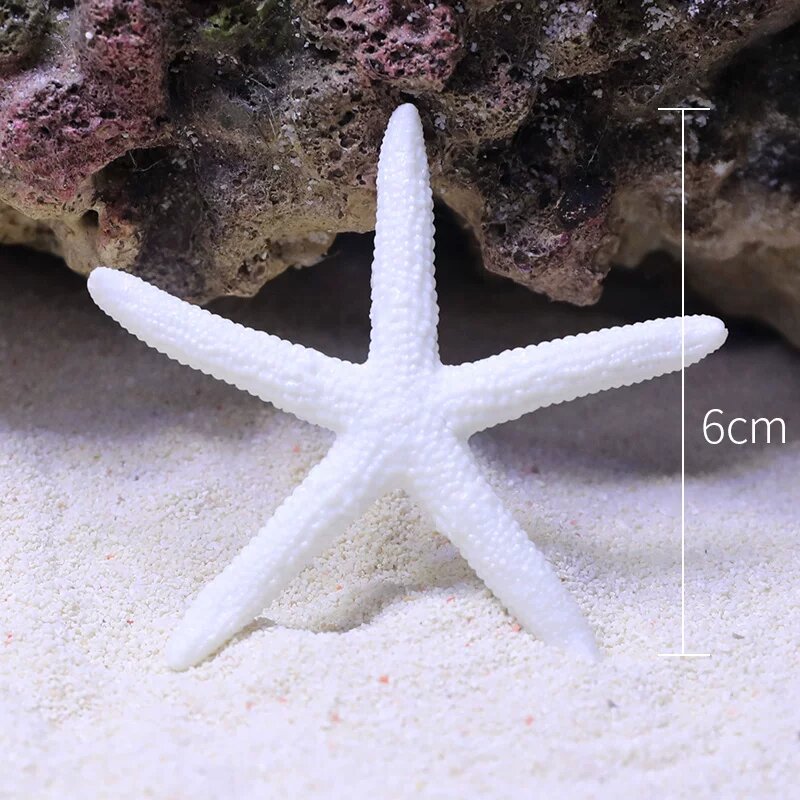 Мини-белая морская звезда для аквариума, 3D океанский пейзаж, декоративный аксессуар для рыб, 2x2см