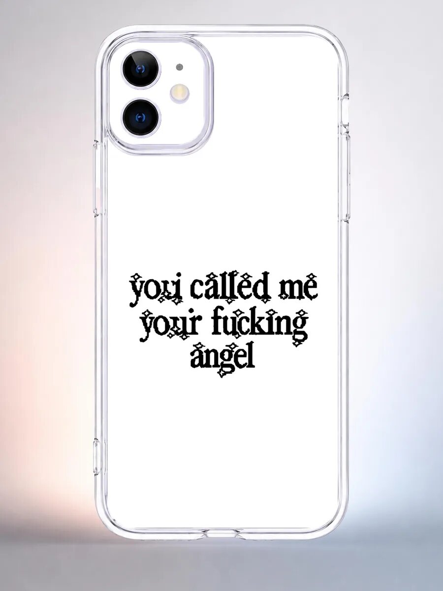 Чехол iPhone 11 angel надпись силиконовый прозрачный