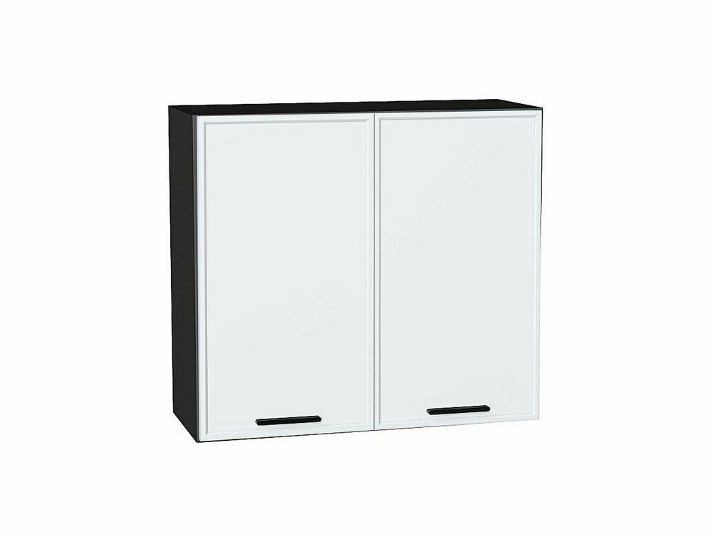 VVT Шкаф верхний с 2-мя дверцами Фрейм Graphite, White Silk, 720, 800 В*Ш*Г 716*800*324, фасад МДФ White Silk, корпус Graphite White Silk