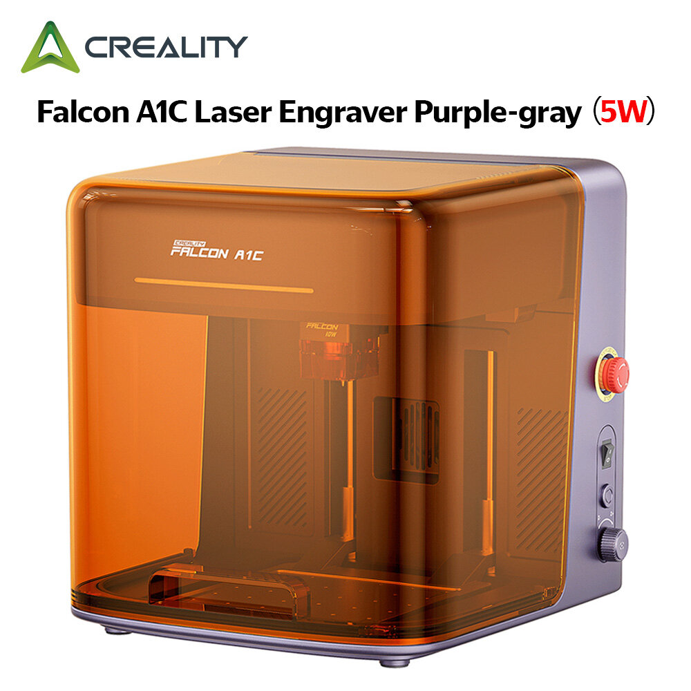 Гравер лазерный Creality Falcon A1C Purple-gray 5 Вт, закрытый, Позиционирование AI-камерой,15000 мм/мин, 150*150MM