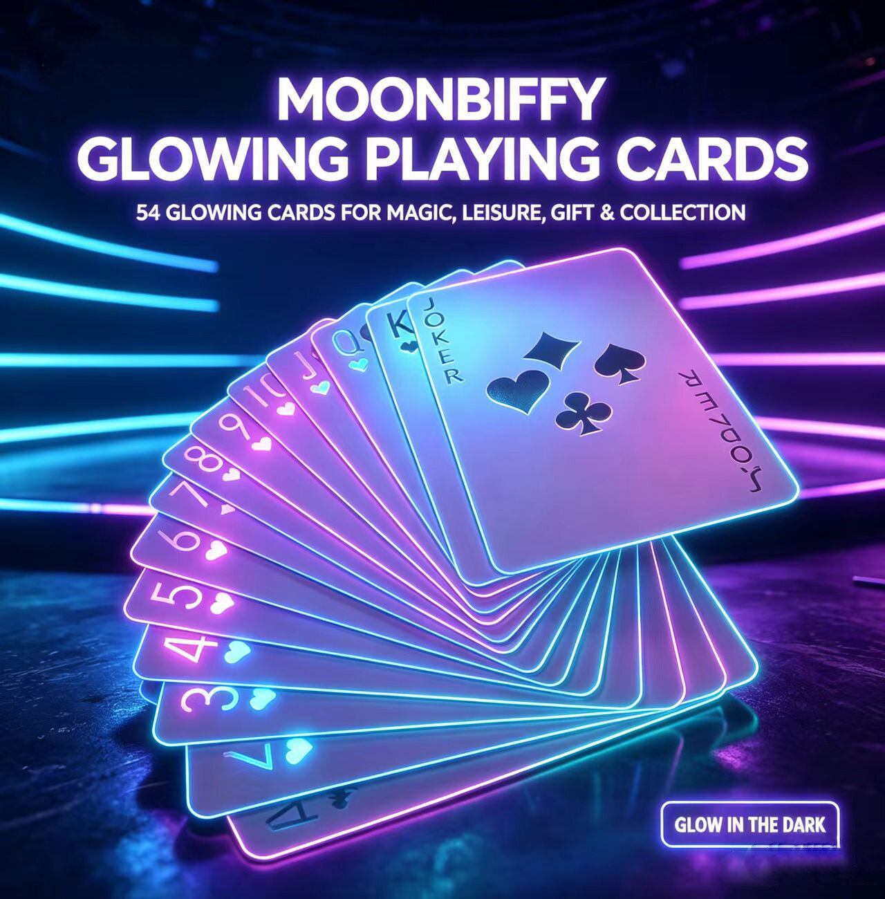 MOONBIFPY Лимитированное коллекционное изданиеСветящиеся игральные карты