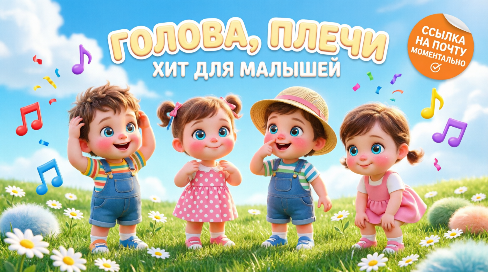 Детская развивающая песенка "Голова, плечи". mp3-файл (ссылка приходит на почту моментально)