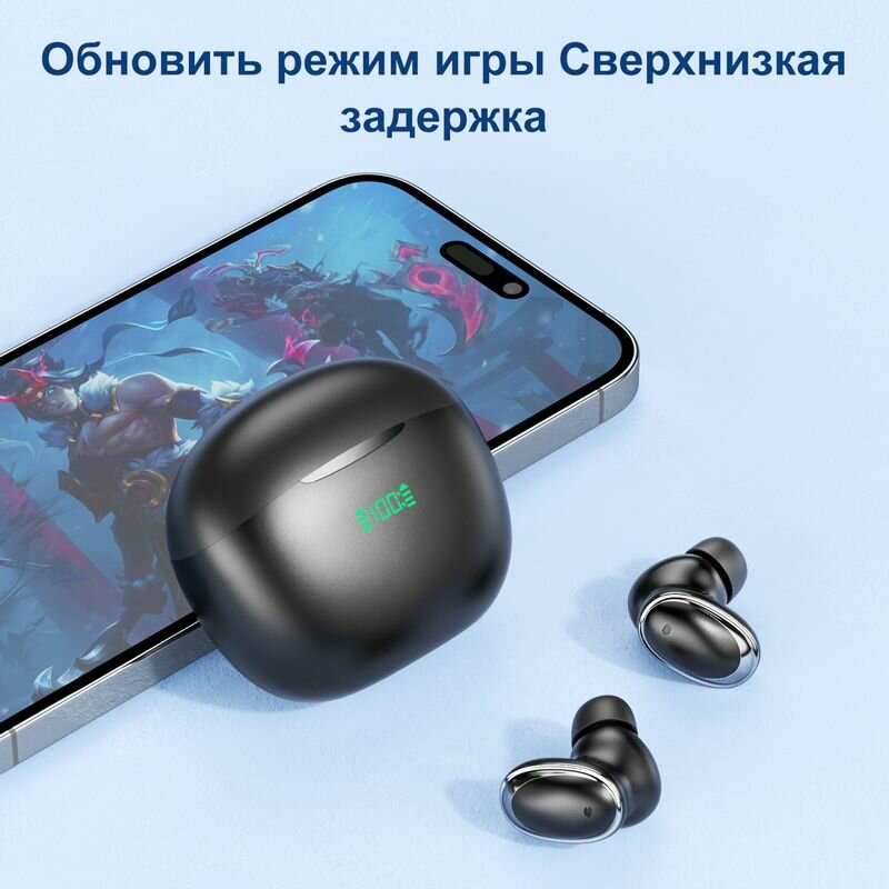 New Bee Наушники беспроводные с микрофоном, Bluetooth, черный матовый гарнитура bluetooth черные матовые наушники