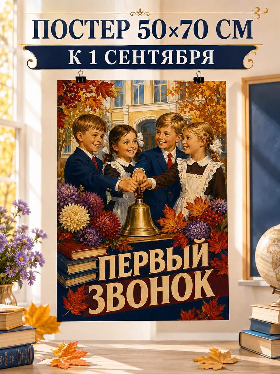 Постер на стену большой 50*70 1 сентября без рамки