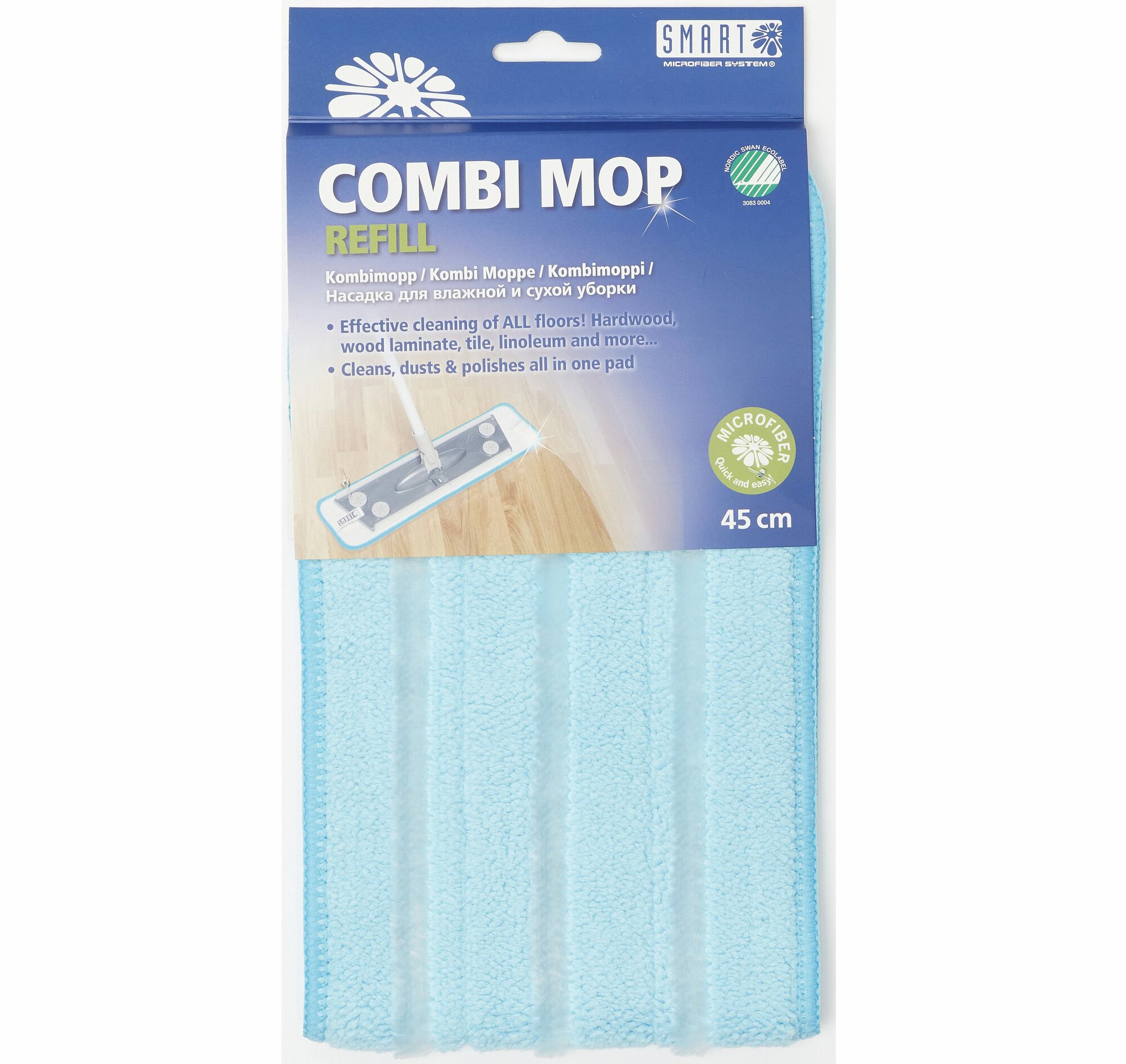 Smart Microfiber System Насадка Combi Mop refill на швабру, 45см