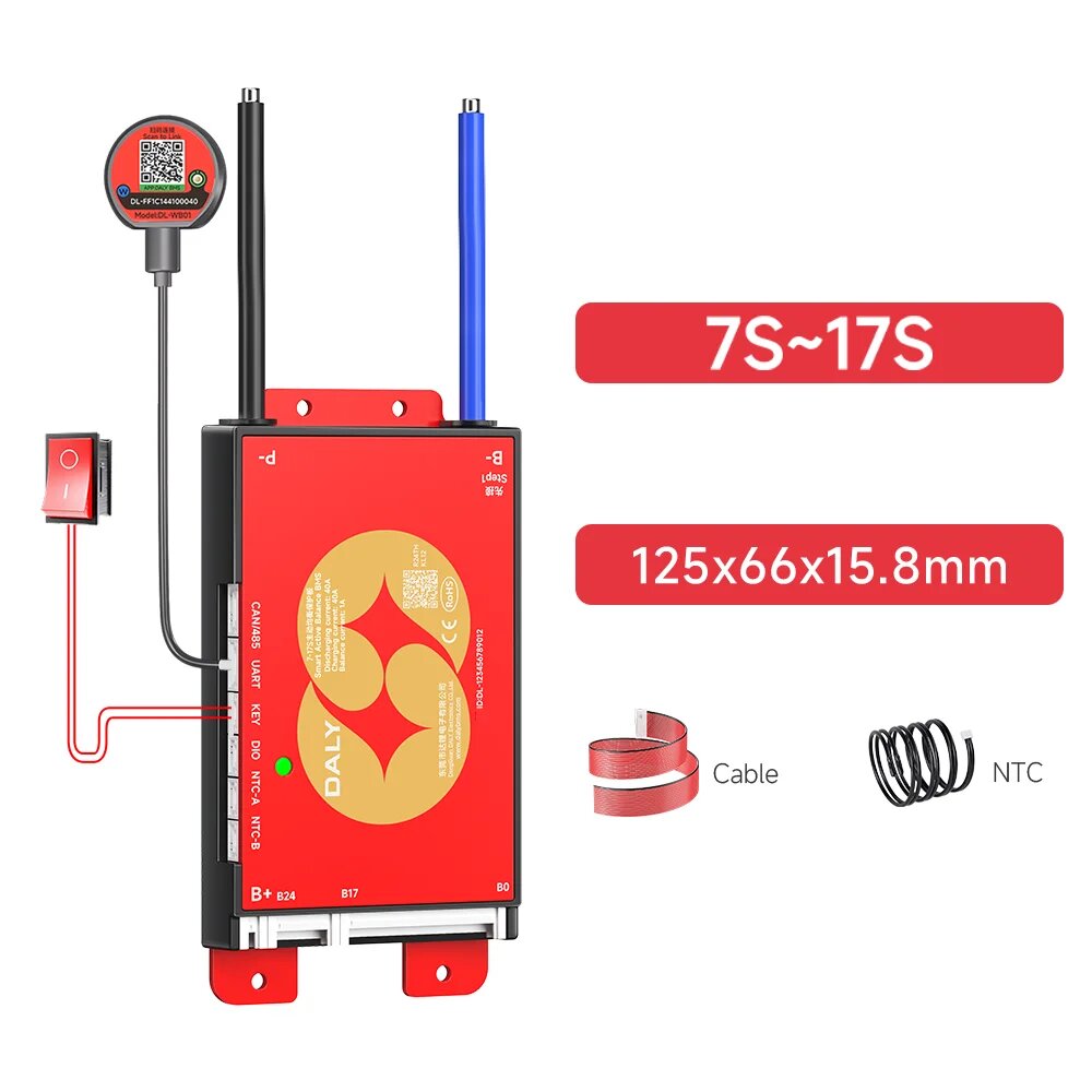 DALY BMS 40A 7S-17S WIFI CAN, Синий