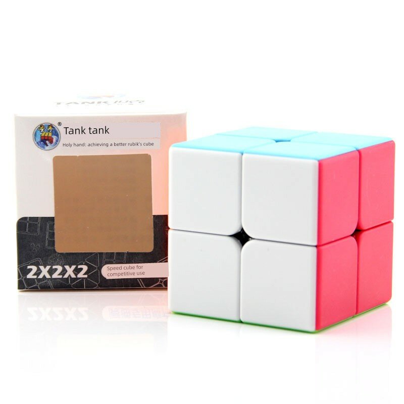 2x2x2 Волшебный куб с цветными наклейками, белая или черная основа, головоломка для детей