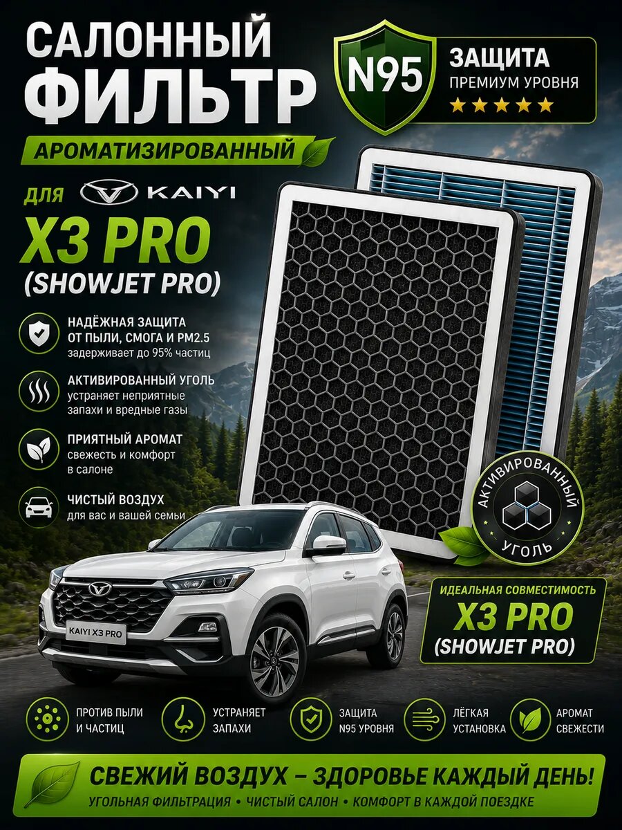 Фильтр салонный дляKaiyi X3 Pro Showjet частиц N95