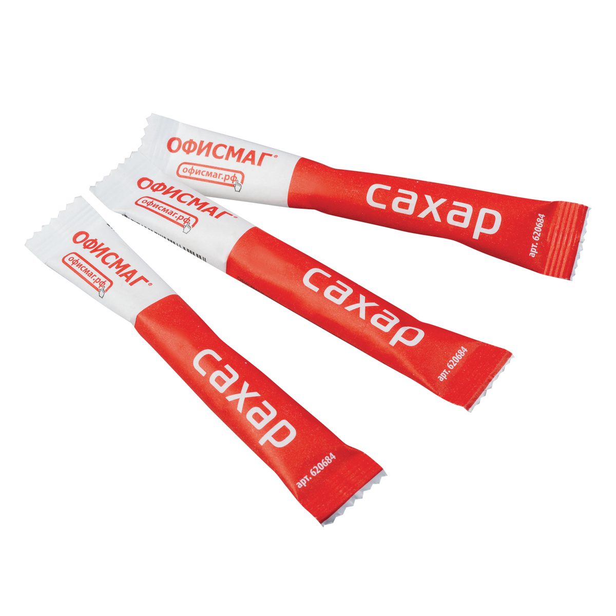 Сахар в стиках Офисмаг, 5г, порционный, 200 пакетиков, картонная упаковка (620684), 6шт.