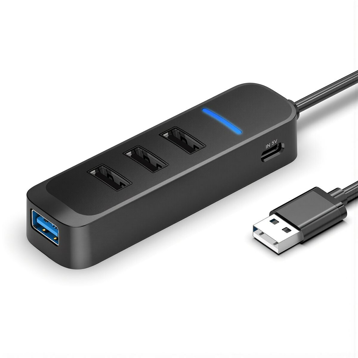 Разветвитель для нескольких устройств 4 порта USB 3.0 высокоскоростной с входом 5В для ноутбука ПК черный кабель 1 метр в комплекте, 【1m】USB2.0 → USB2.0*4, перламутровый пакет