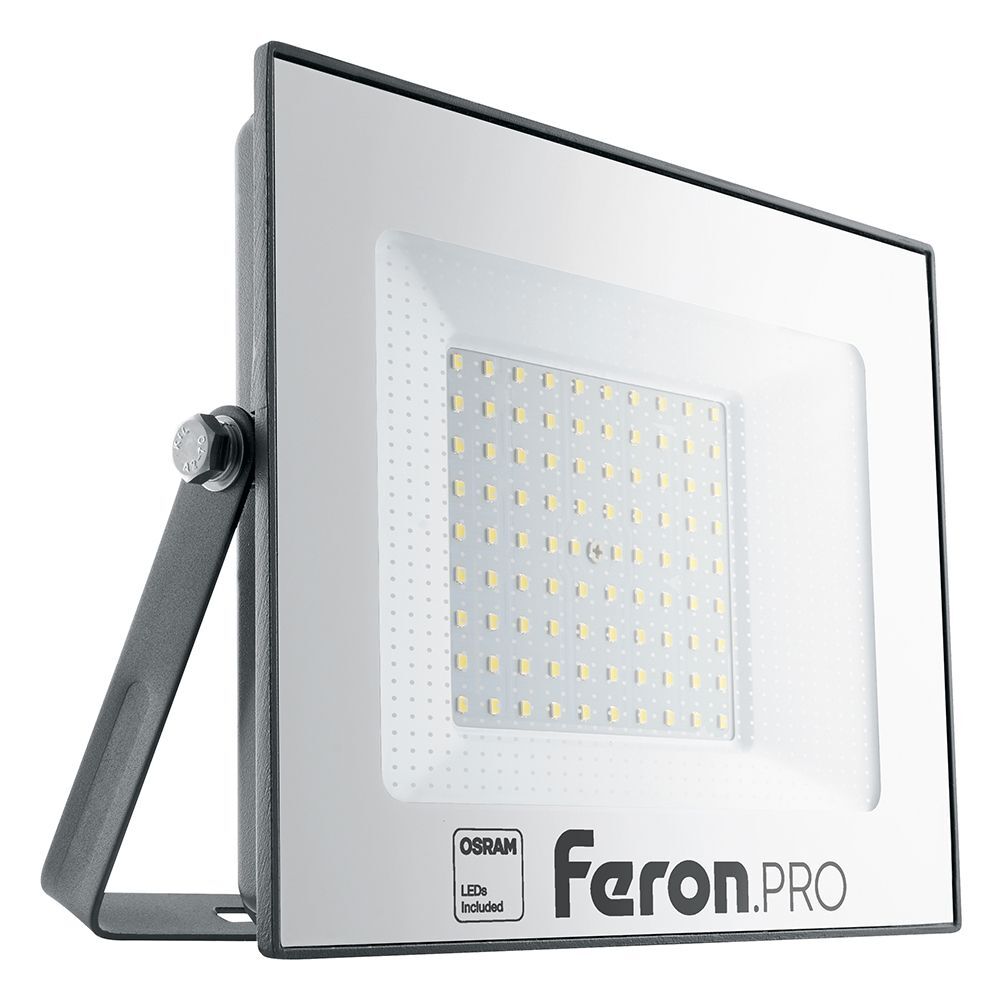 Прожектор светодиодный уличный 100W 6400K цвет чёрный влагозащита IP65 Feron.PRO LL-1000 41541