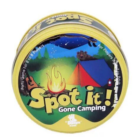 Игра Spot It! на английском языке в металлической коробке - Старая лагерная тема семейное веселье интерактивная игра