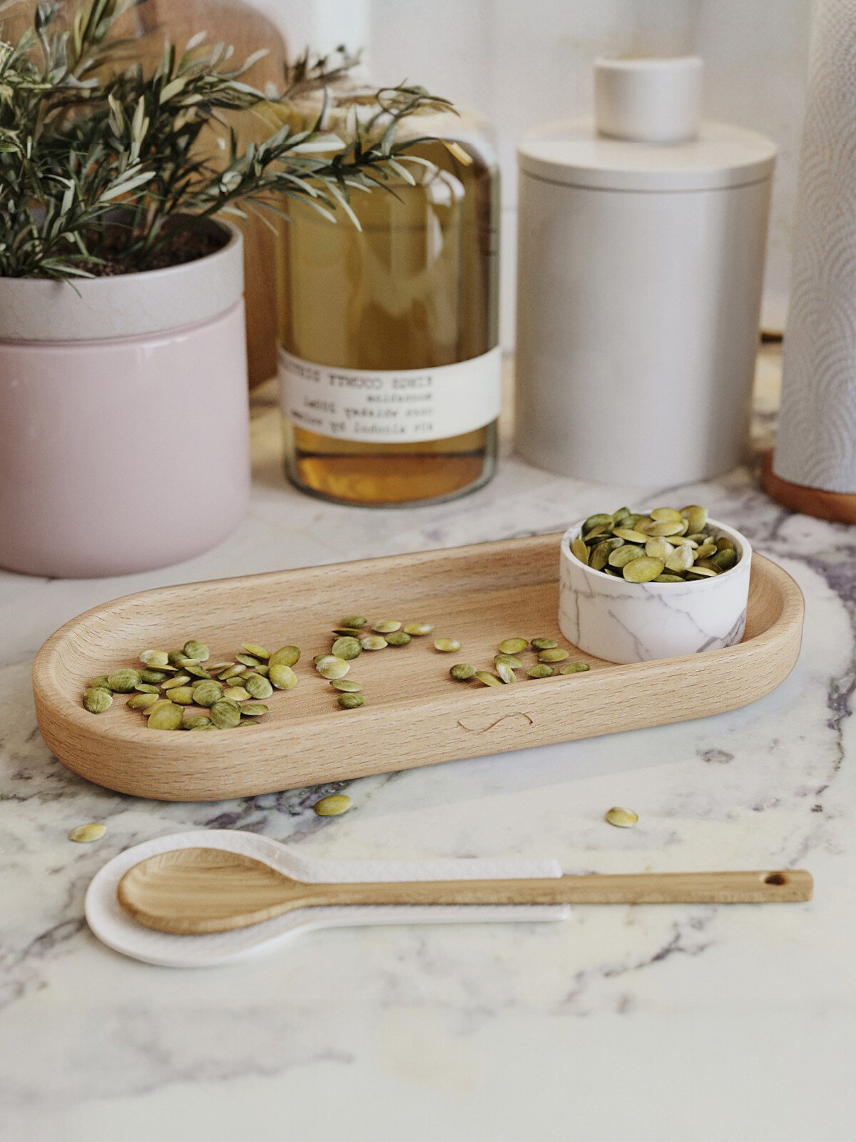 Кухонный деревянный поднос, поднос для сервировки Astrid S, 25х9.5 см, бук, натуральный бук