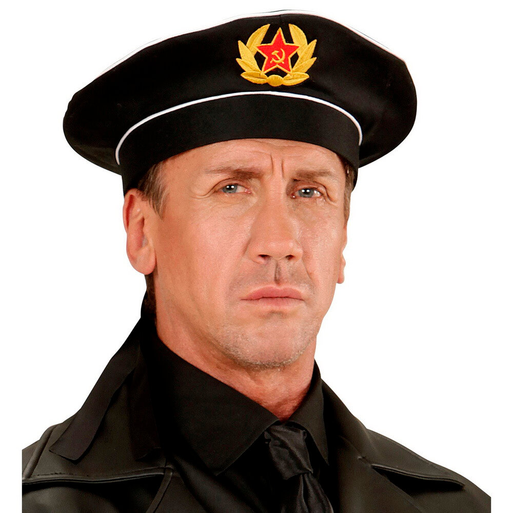 Бескозырка моряка Советской Армии, черная, с вышивной какардой, размер 56