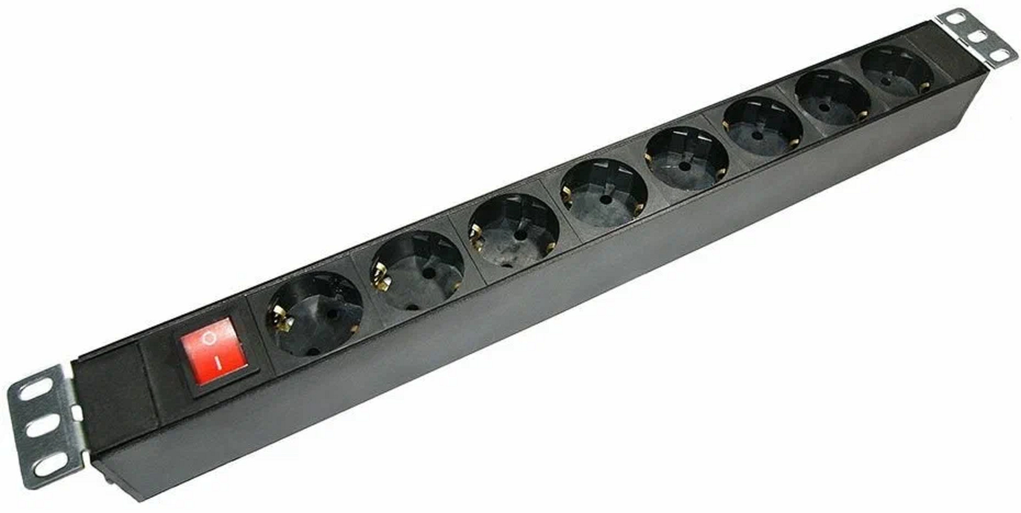 Сетевой фильтр Gembird 19 MAX19-EH8-0 блок 8 евророзеток с защитой для 19" C14, 1U, 16А