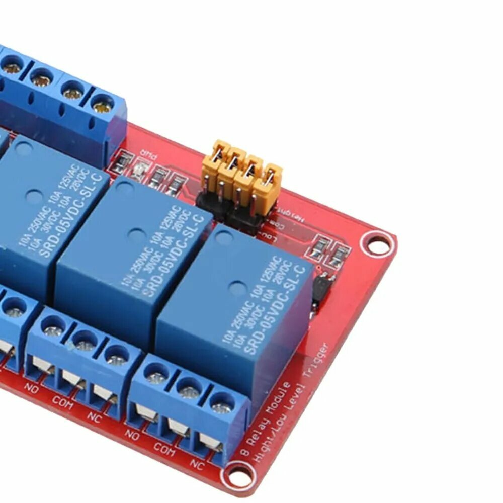 8-канальный модуль реле с оптопарой, высокий и низкий уровень триггера, 5 В, 12 В, 24 В