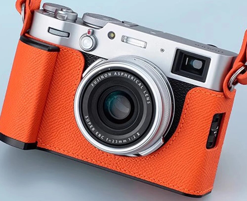 Кожаный чехол для Fujifilm X100Vi Оранжевый