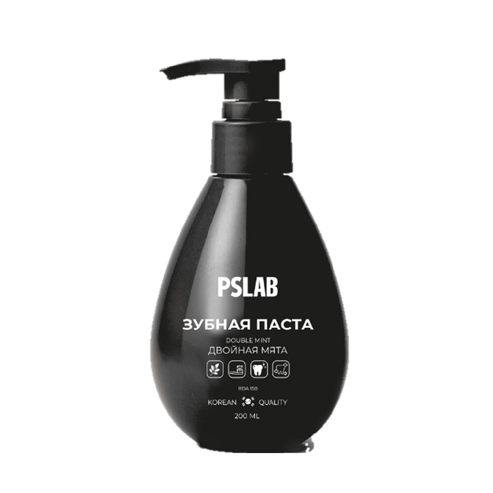 Зубная паста Pslab Двойная мята, с бамбуковым углем, отбеливающая, 200мл
