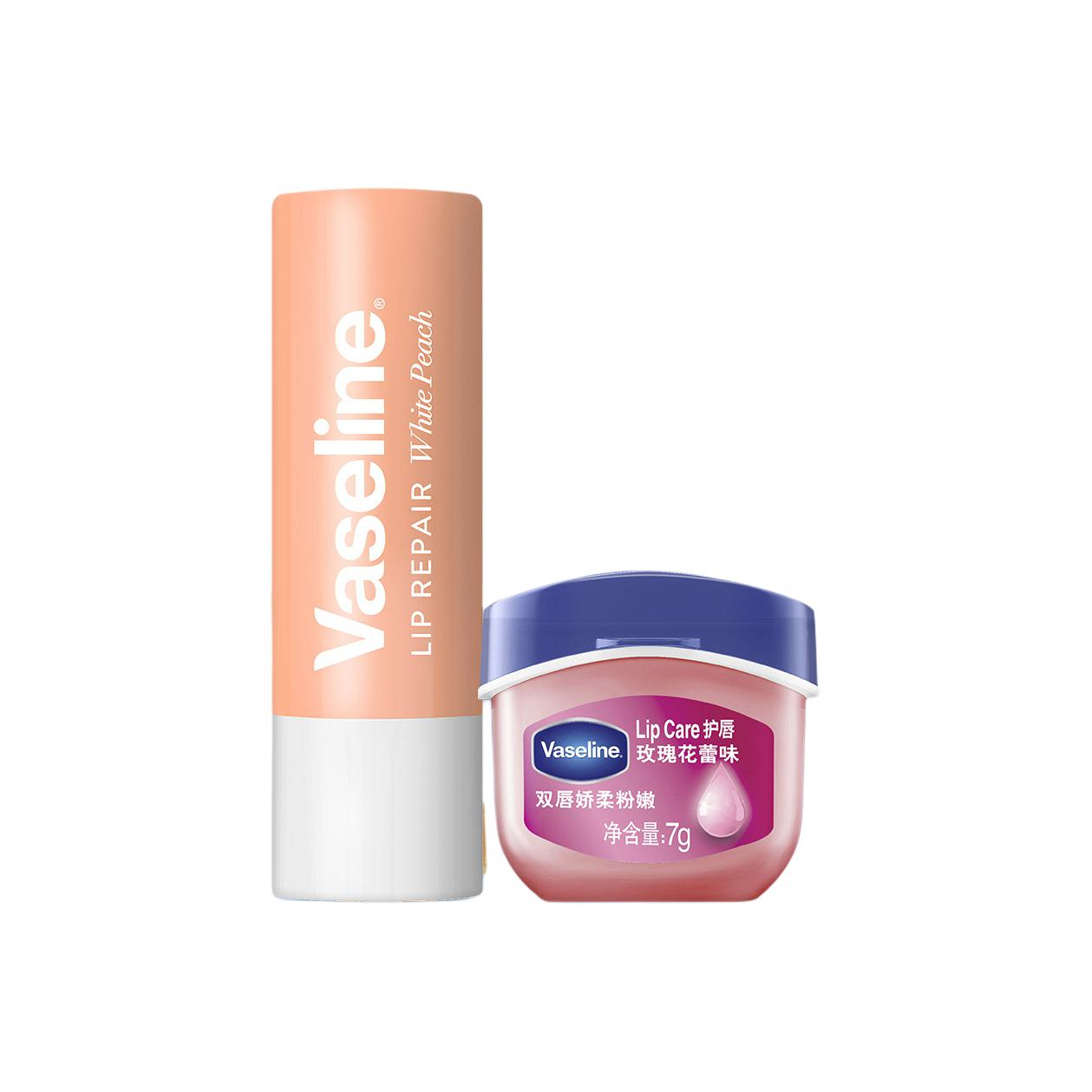 VASELINE Original увлажняющий бальзам для губ Унисекс, с ароматом розы, 7г+3.5г
