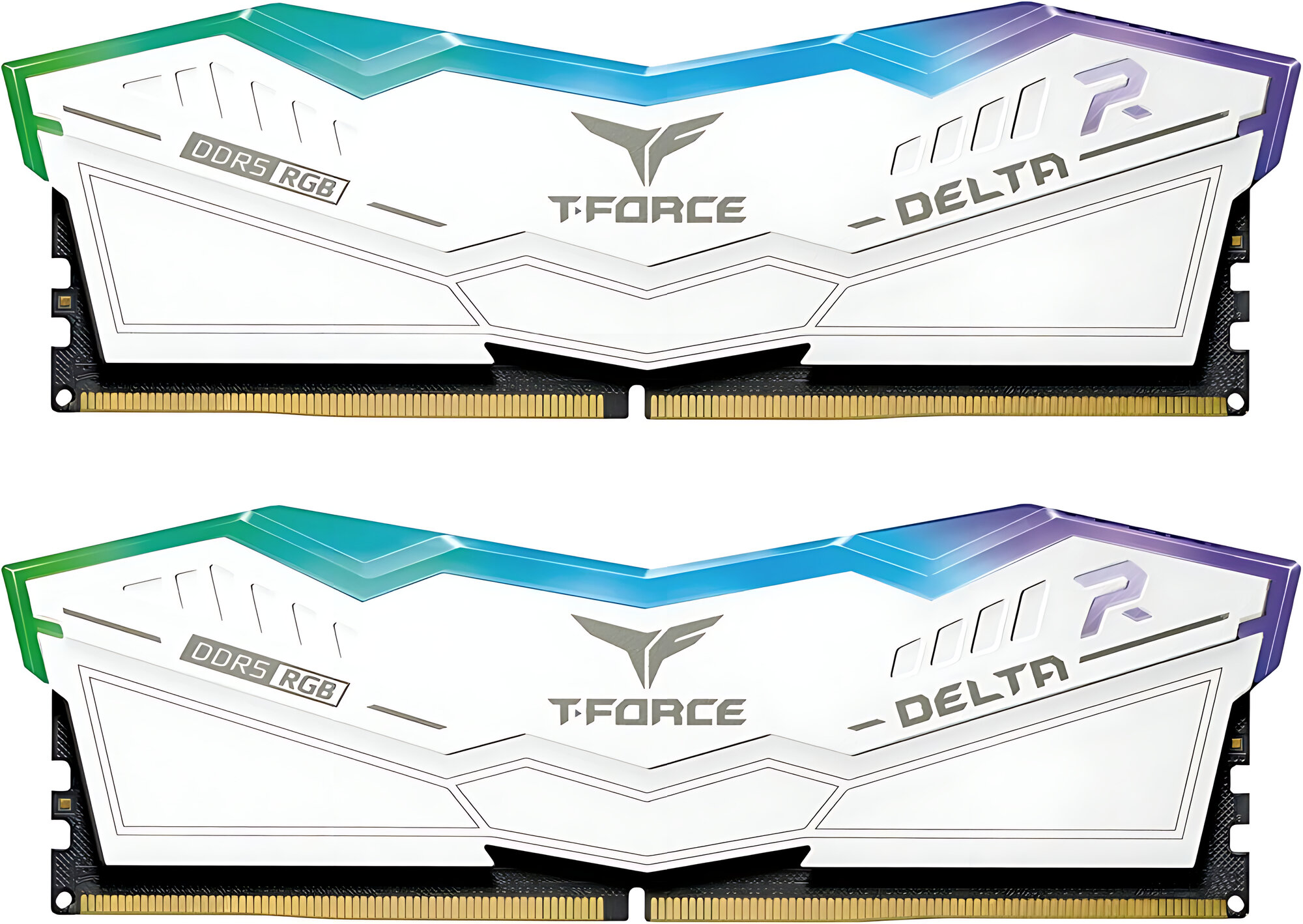 Модуль памяти DIMM DDR5 64Gb, 6000Mhz, 2x32Gb, Team Group T-FORCE DELTA RGB White (FF4D564G6000HC38GDC01)