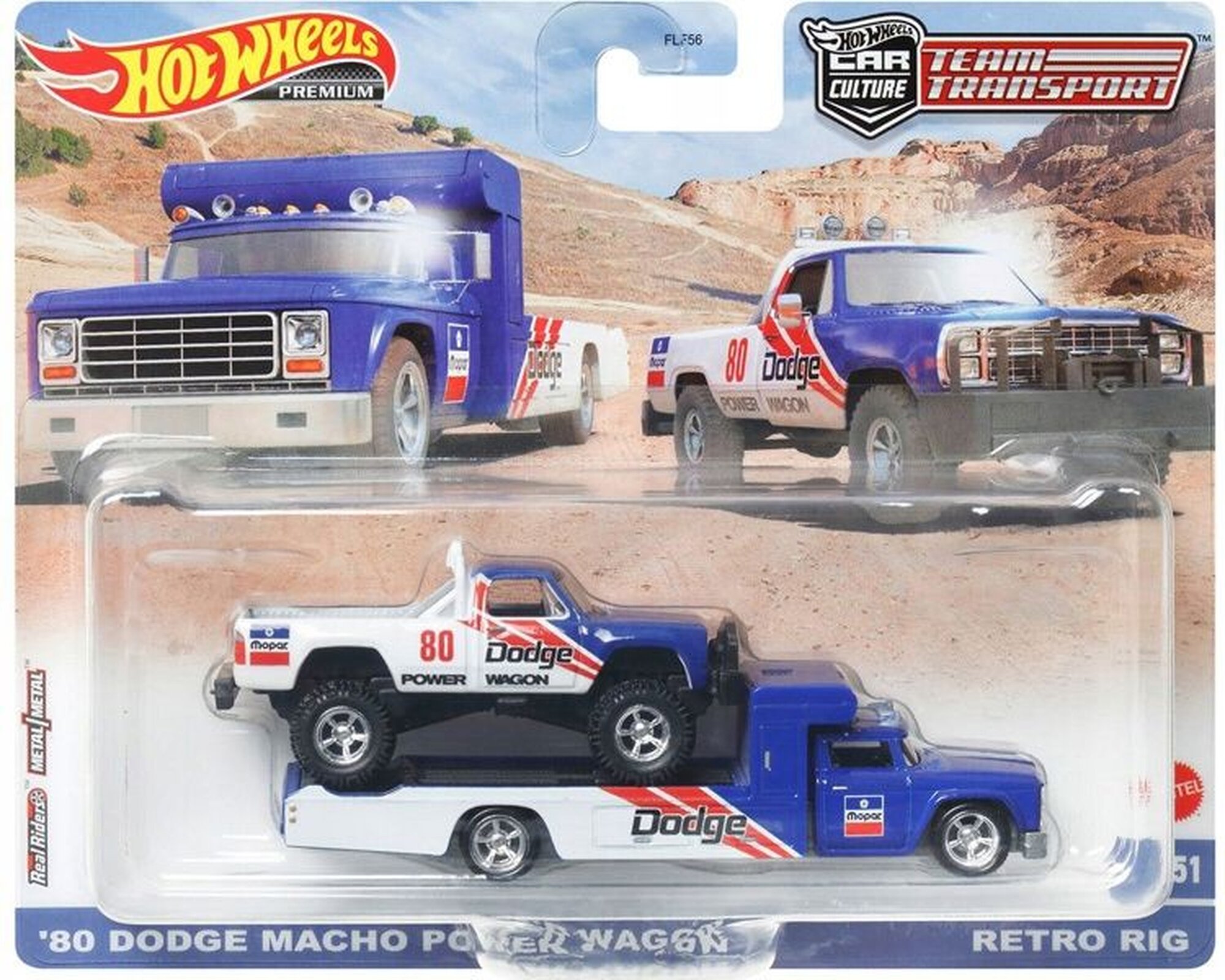 Игрушечный транспорт Hot Wheels Team Transport - Набор Dodge Macho Power Wagon/Retro Rig - Хот Вилс HKF38