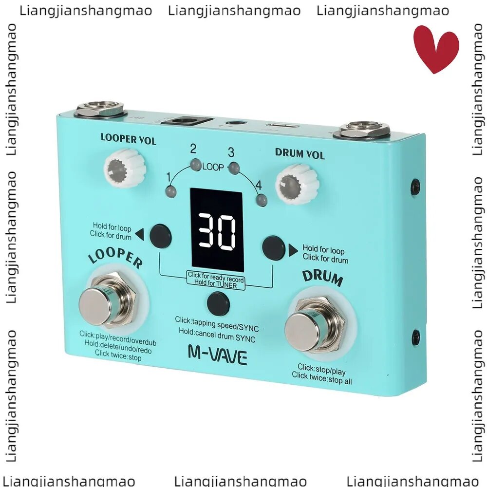 M-VAVE LOOPER + DRUM - Педаль эффектов для электрогитары с лупером и драм-машиной
