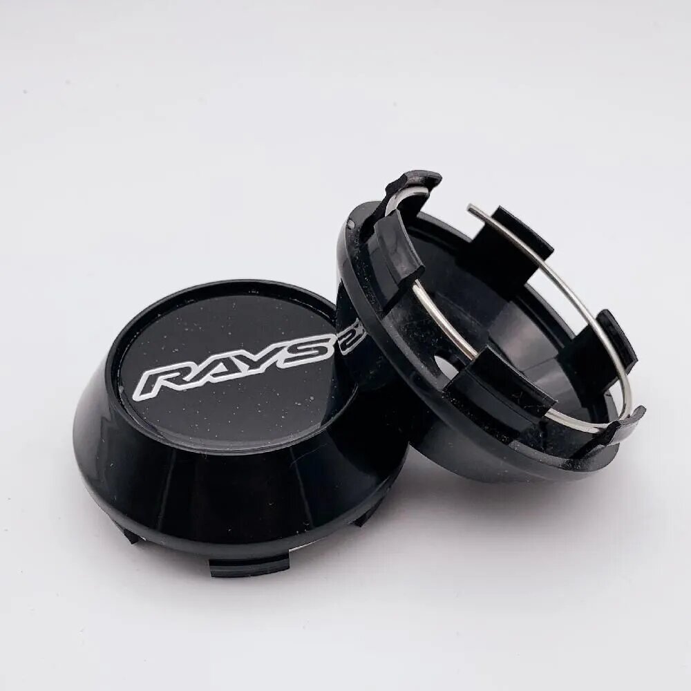 Колпаки ступицы колеса RAYS, 4 шт. Заглушки для литых дисков, черные, 60 мм