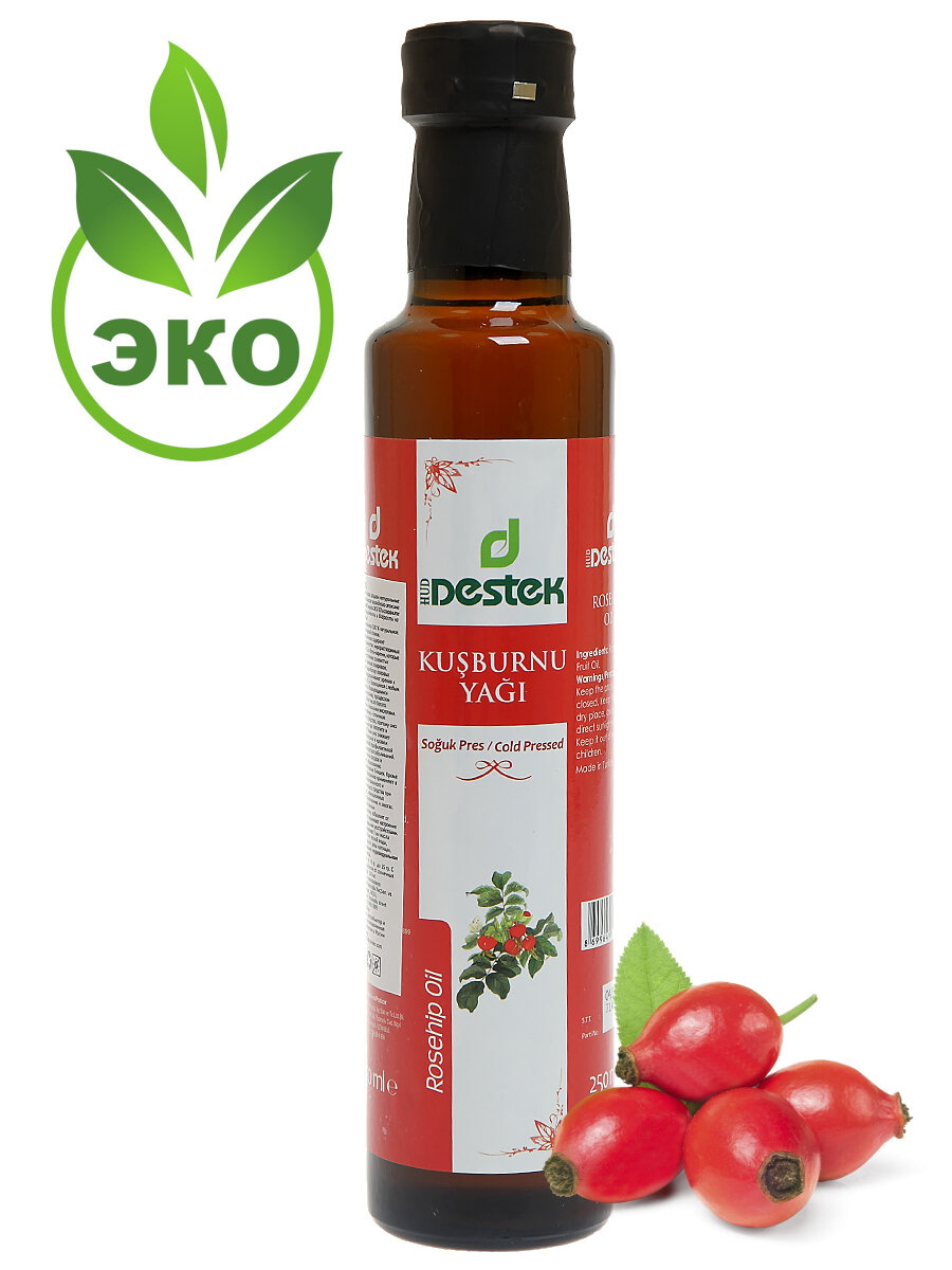 Масло шиповника DESTEK растительное, нерафинированное 250 мл.