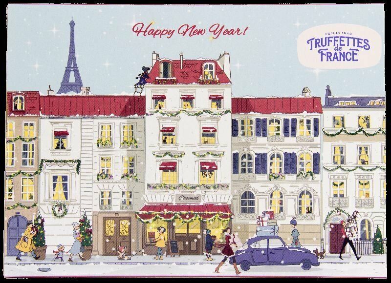 Трюфели CHOCMOD 3TR08156 (T6516/T6990) Truffettes de France Fancy классические "Париж" с новогодним (съемным) конвертом /картон/ 500г