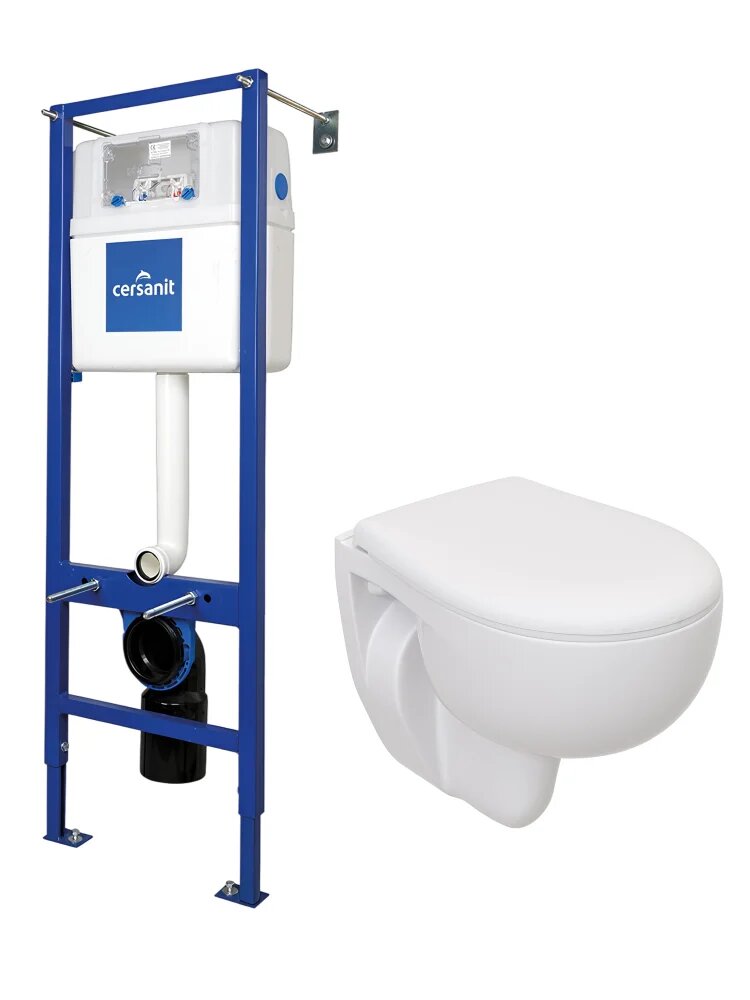 Комплект 3 в 1 Унитаз подвесной Seramiksan Natura A051041H / Сиденье AG50002 / Инсталляция Cersanit Вектор (Vector) S-IN-MZ-VECTOR