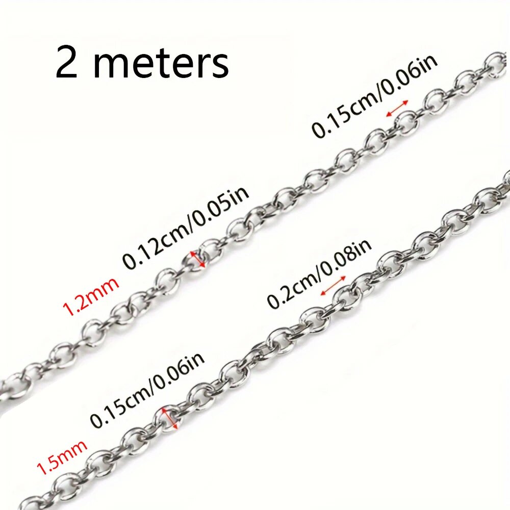 Цепочка из нержавеющей стали 2 м, 1.2 мм, Steel Color