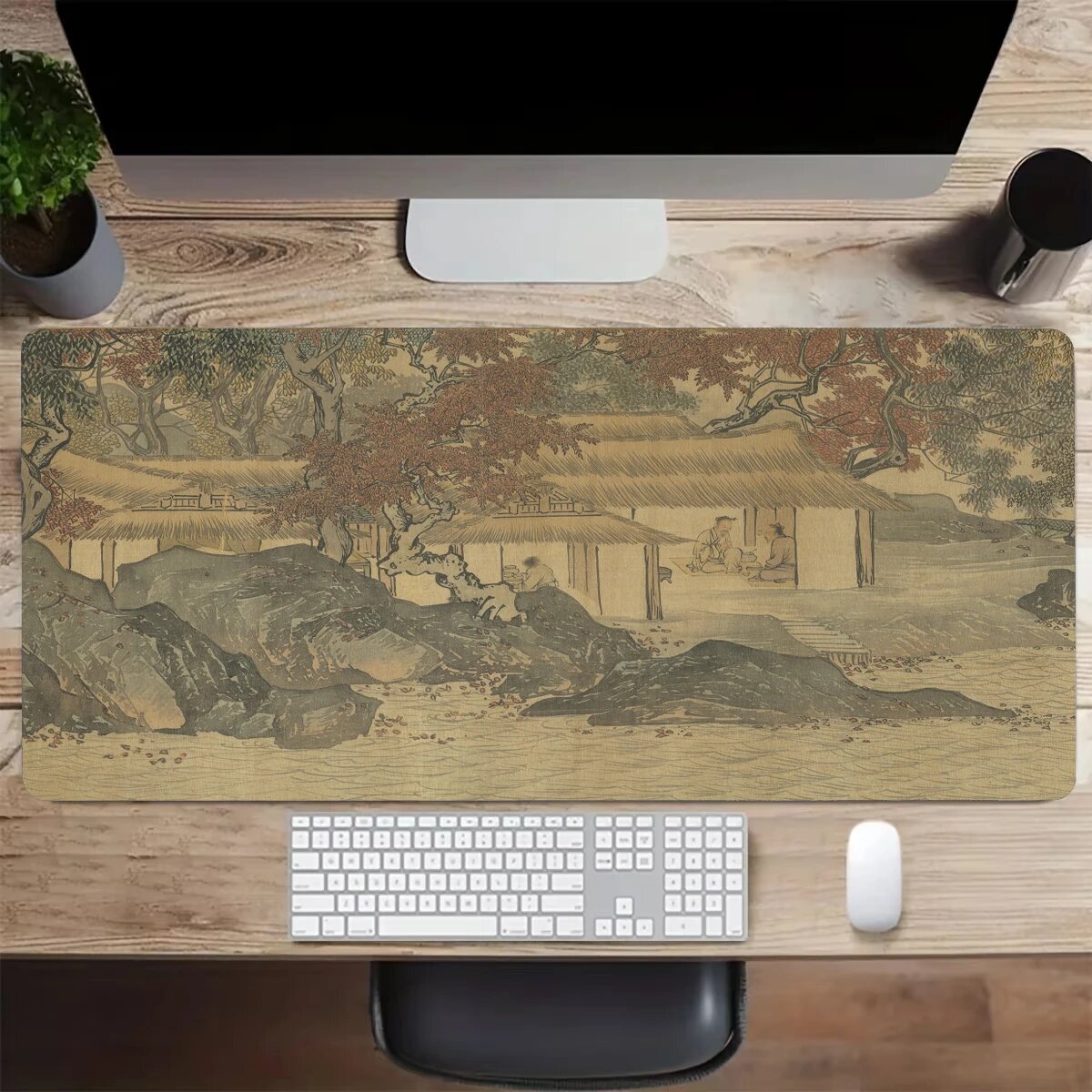 MRGLZY резиновый коврик для мыши XXL китайский пейзаж коричневый 400x900 400x800x3MM, mouse pad 1
