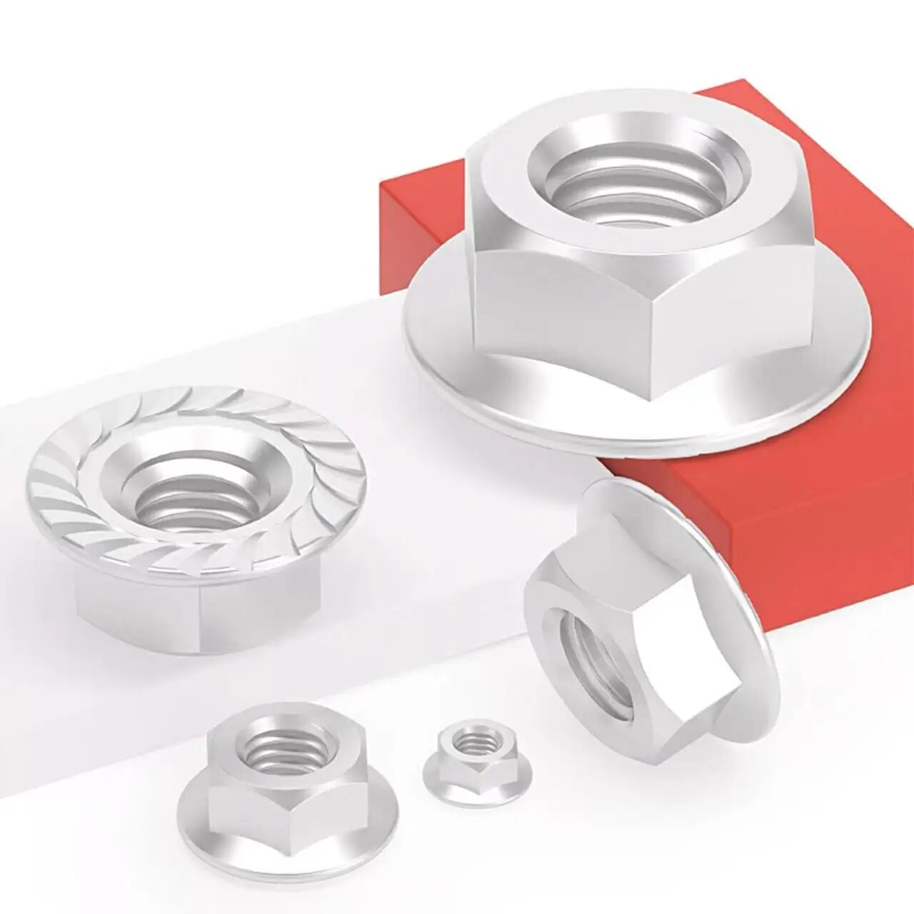 Фланец гайка Nainine DIN6923 алюминиевая M5-M10 M5 (20Pcs)