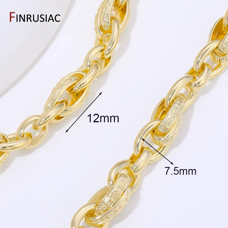 Кубинская цепочка FINRUSIAC 14K, 7.5*12 мм, 0.5 meter