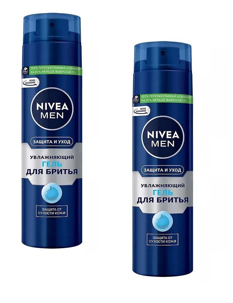 Гель Nivea Men для бритья Защита и уход, 200мл 2шт