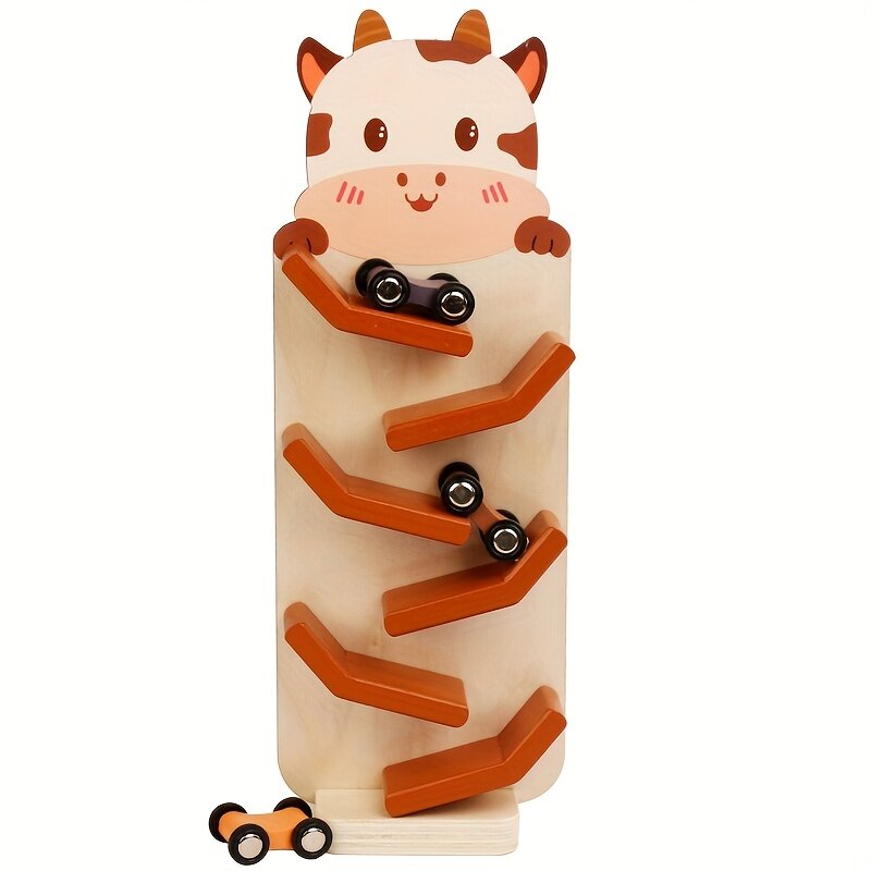 VPHQWG 6-уровневая деревянная горка: с животными (лев/пингвин/тигр), быстрая, образовательная для визуального отслеживания, для мальчиков/девочек, подарок на День Рождения/Рождество