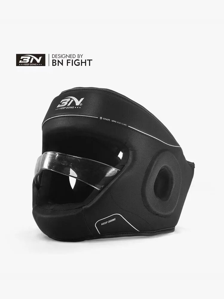 Шлем защитный BN FIGHT, размер 58-61, с визором, черный
