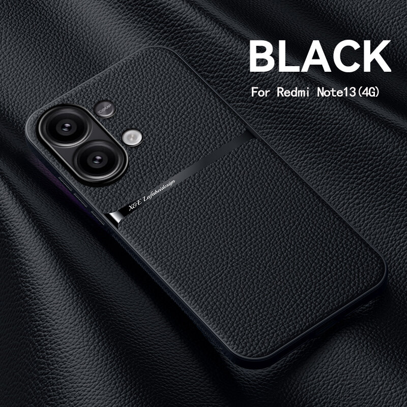 Подходит для Redmi Note 13 4G/Редми Ноте 13 4G для телефонов, защитой камеры и противоударным кожаный, Ноте 13 4G, подставка, soft touch,360° Полная защита, накладка, резина, пластик, искусственная кожа