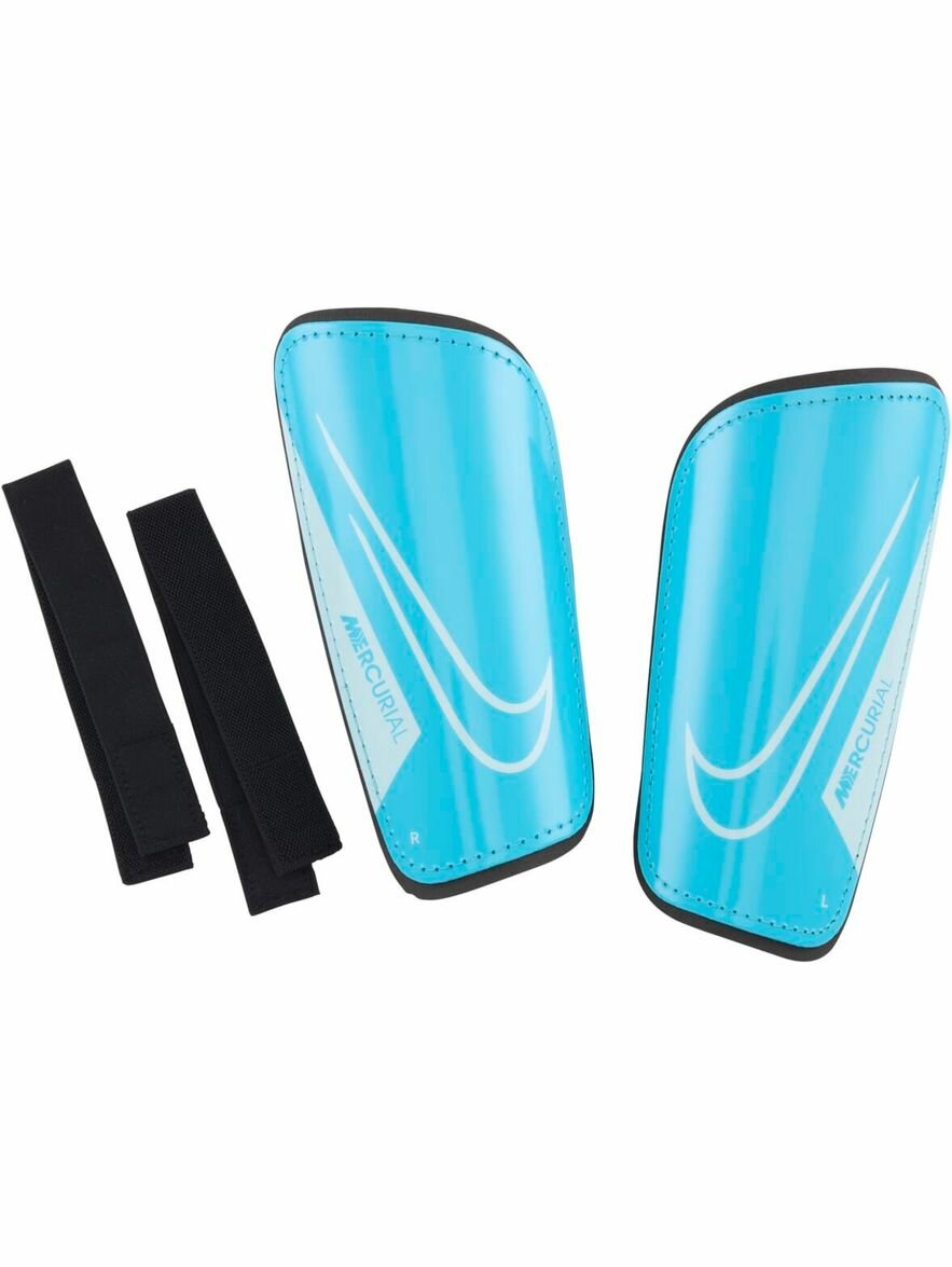 Щитки футбольные Nike MERC HARDSHELL XL, амортизация и вентиляция, бирюзовые