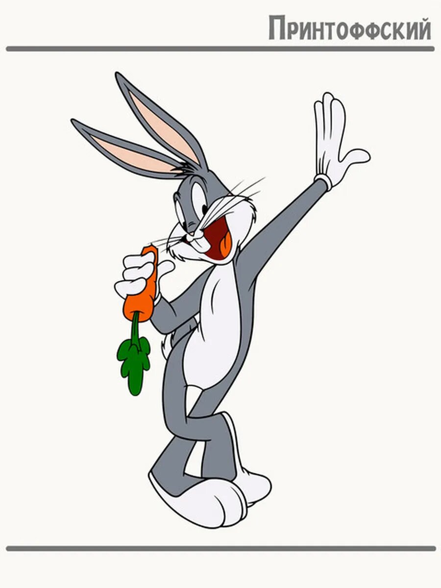 Термонаклейка для одежды и аксессуаров DTF-печать бакс банни Bugs Bunny
