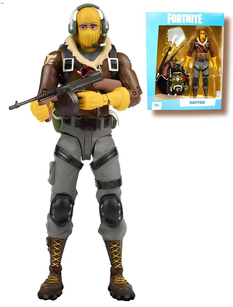 Фигурка Fortnite Raptor (16см) из ABS пластика, коллекционная модель для фанатов игры, с оружием в комплекте