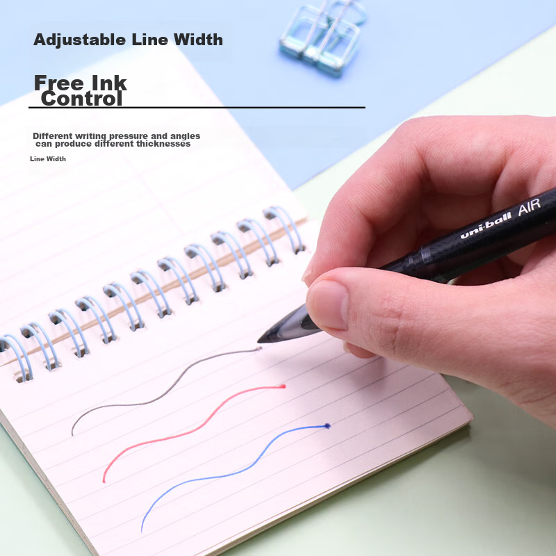 Uni Mitsubishi Uni-ball AIR High-Tech Black Gel Pen, Stylish 0.5mm Black Pen, Signature Pen, Business Direct Liquid Pen, Student Pen, Water-Based Pen, UBA-188M, 1 Piece