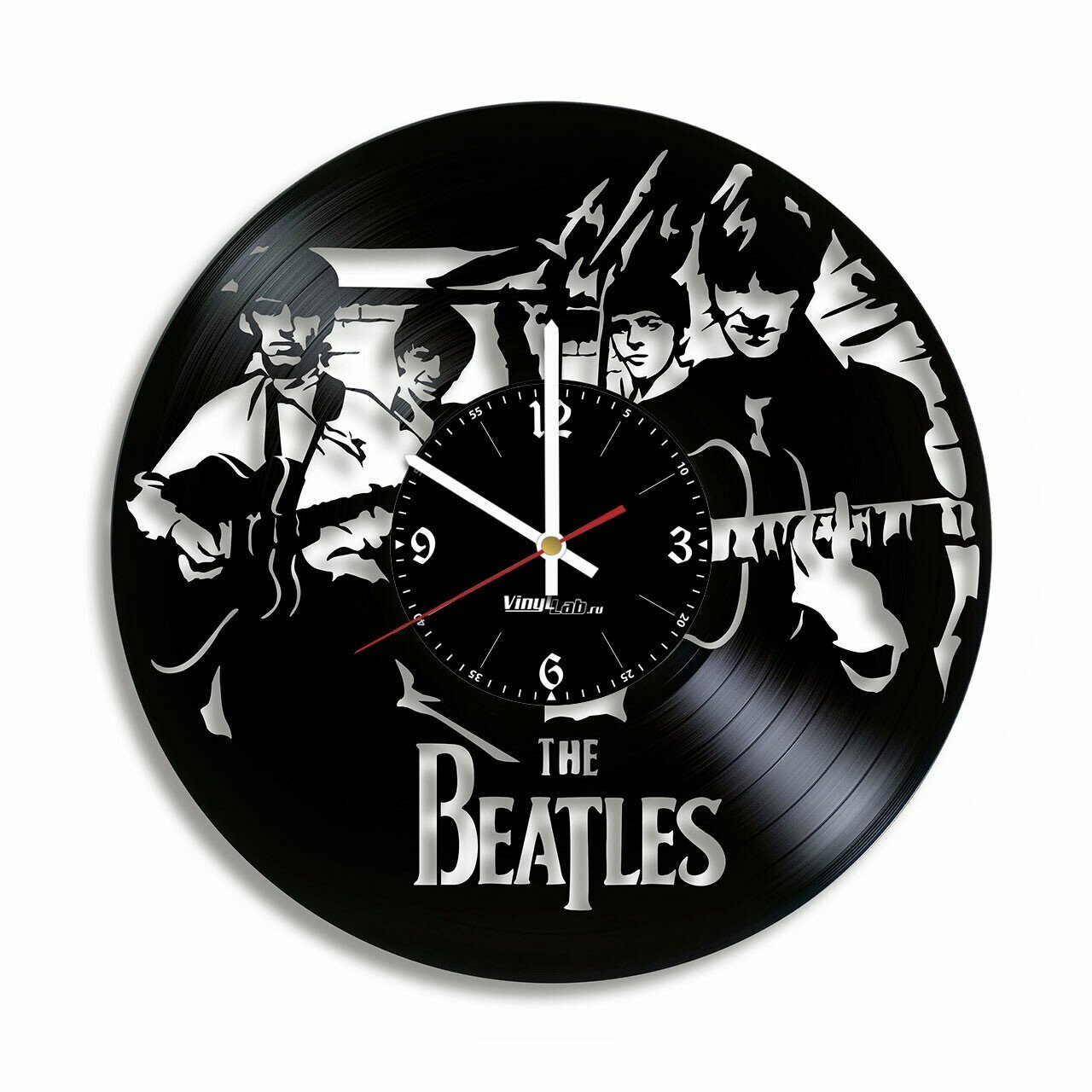 Часы из виниловой пластинки (c) VinylLab Thе Beatles, диаметр 30 см